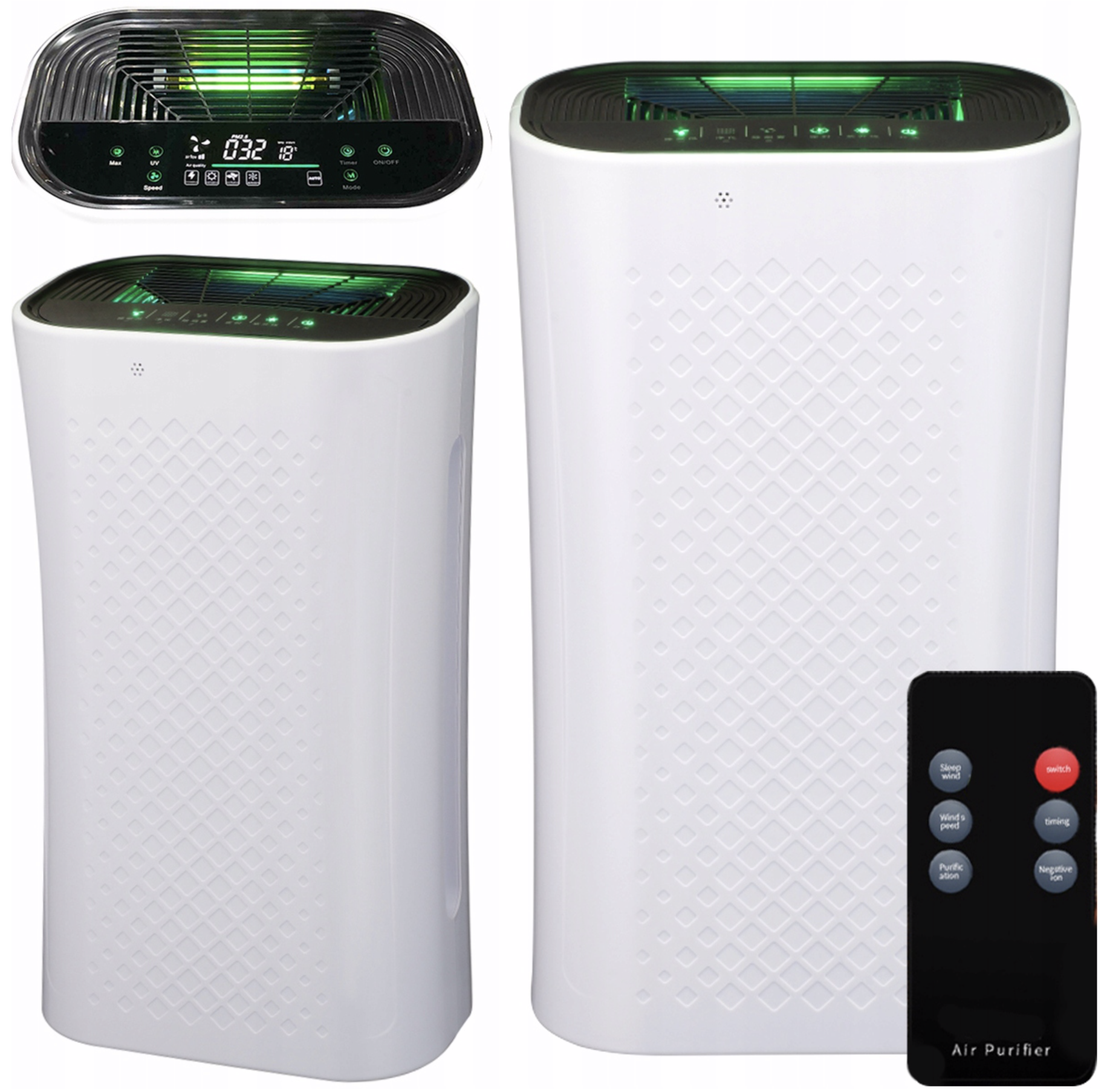 HEPA IV air purifier in white color timer function built in air quality meter